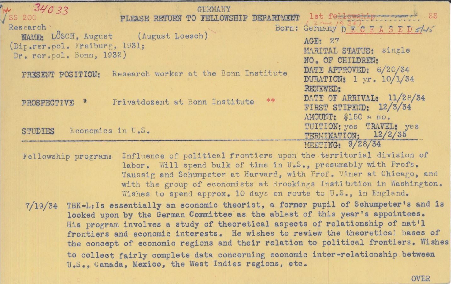 August Lösch | Archive